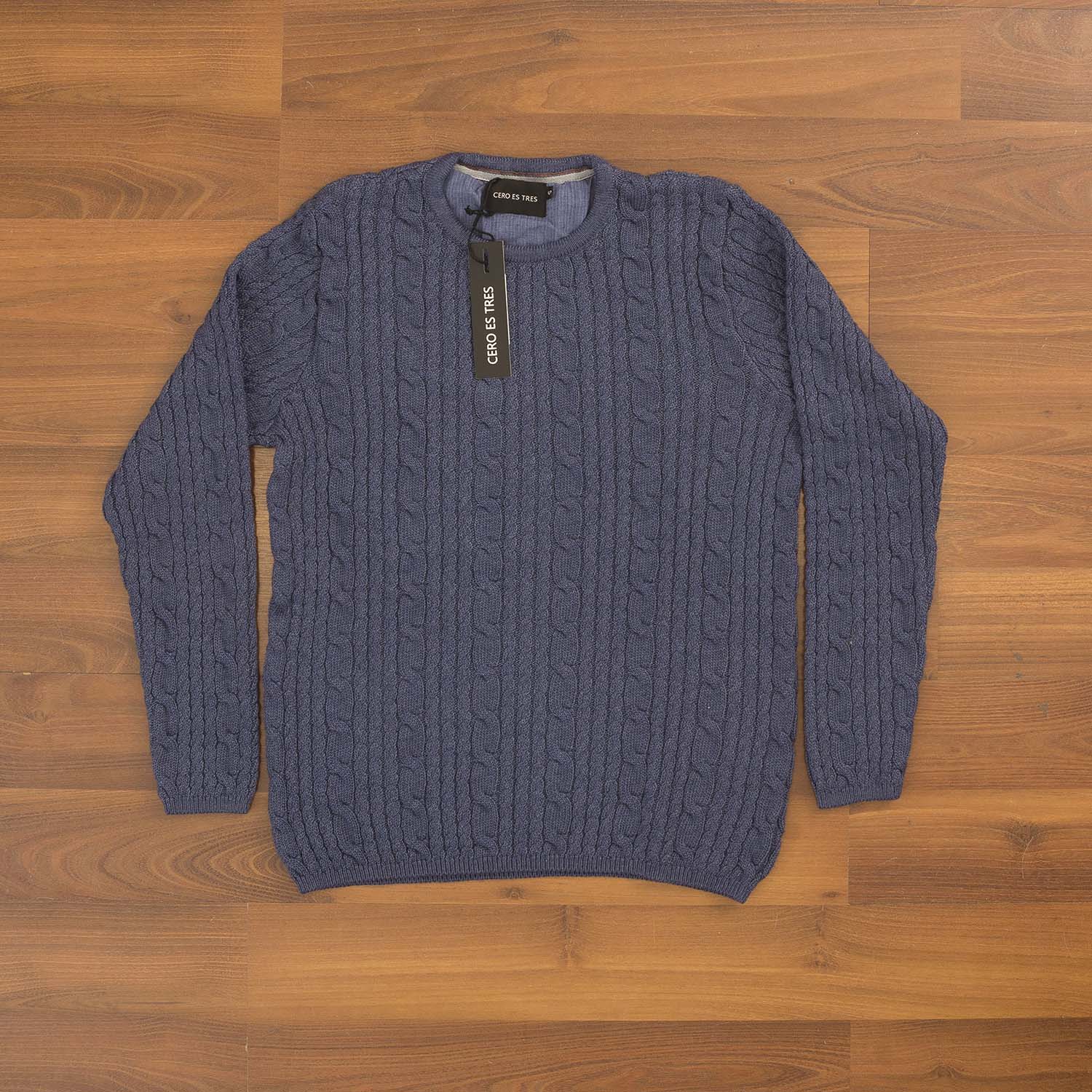 SWEATER TRENZA AZUL MARINO | CERO ES TRES